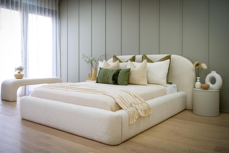 Tulum Boucle Bed – Kamari Furniture